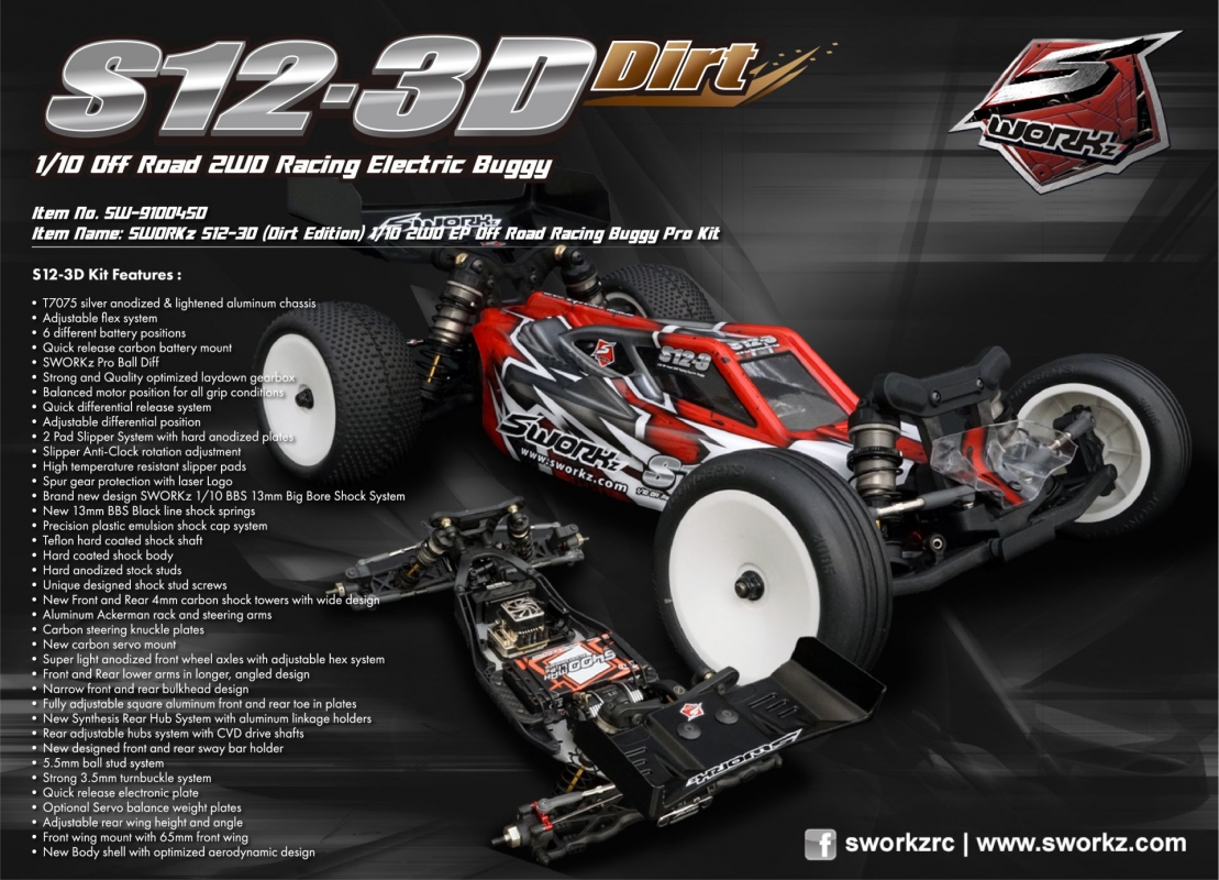 SWORKz S12-3D 1/10 2WD Pro Dirt Kit | MIBOSPORT
